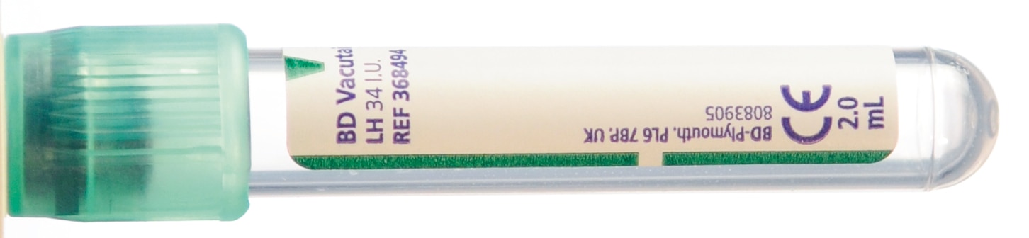 BD Vacutainer® Lithium Heparin 2ml 13x75mm - 368494 | BD