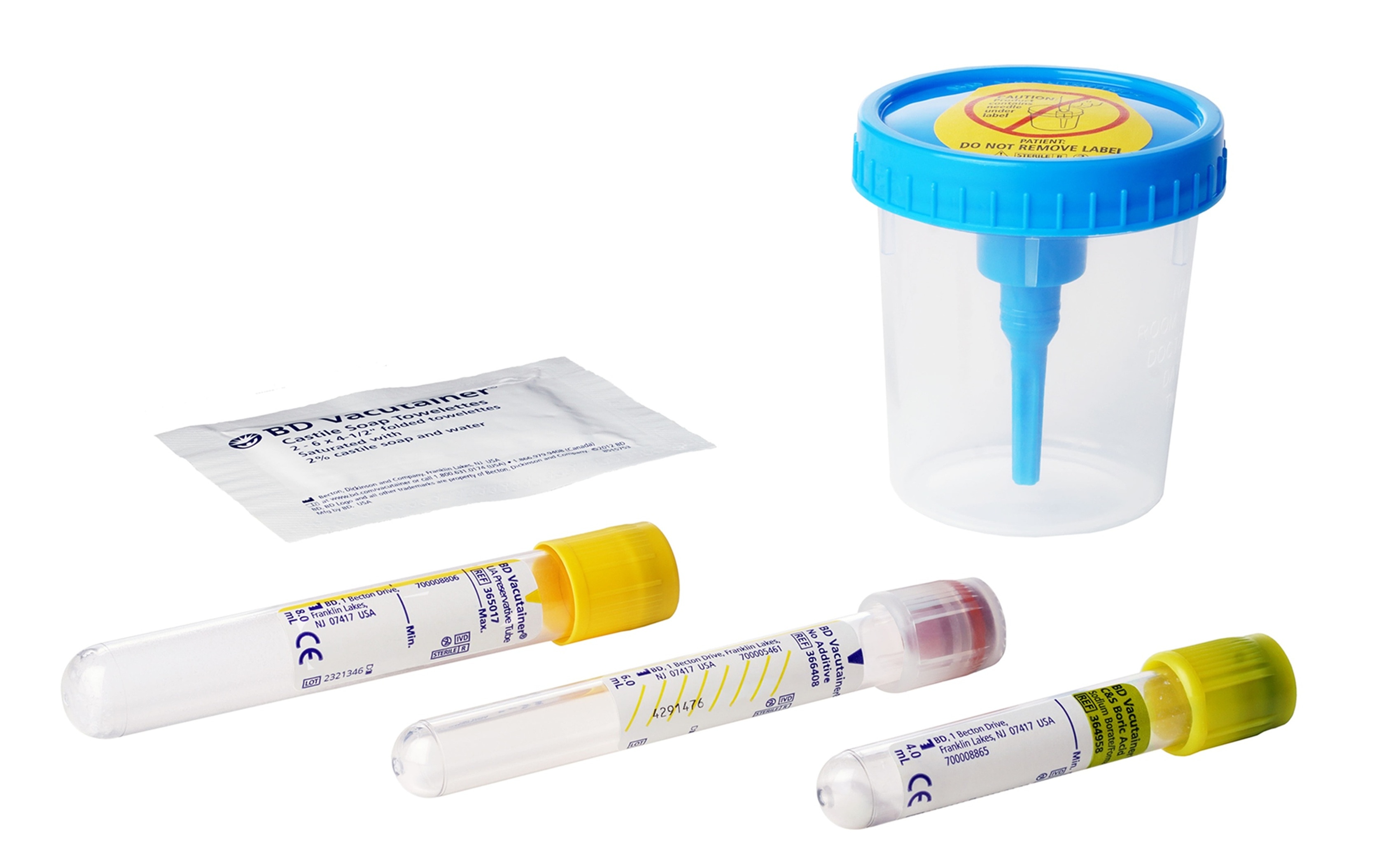 BD Vacutainer® Urine Complete Cup Kit (3-tube) Hemogard™ Stopper ...