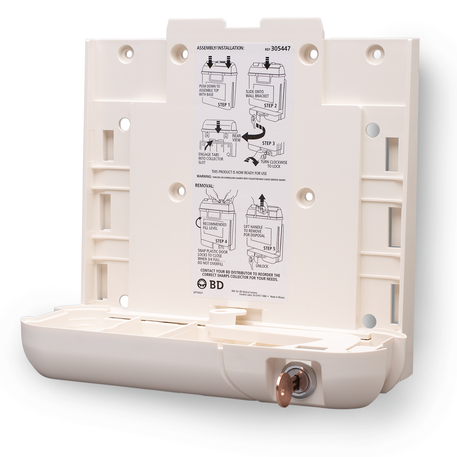 BD® Locking Wall Bracket for BD® Patient / Exam Room Sharps Collector ...