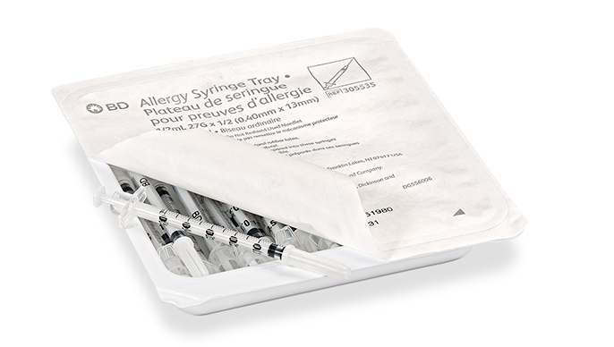 1/2 mL BD® Allergy Syringe with Permanently Attached 27 G x 1/2 in ...