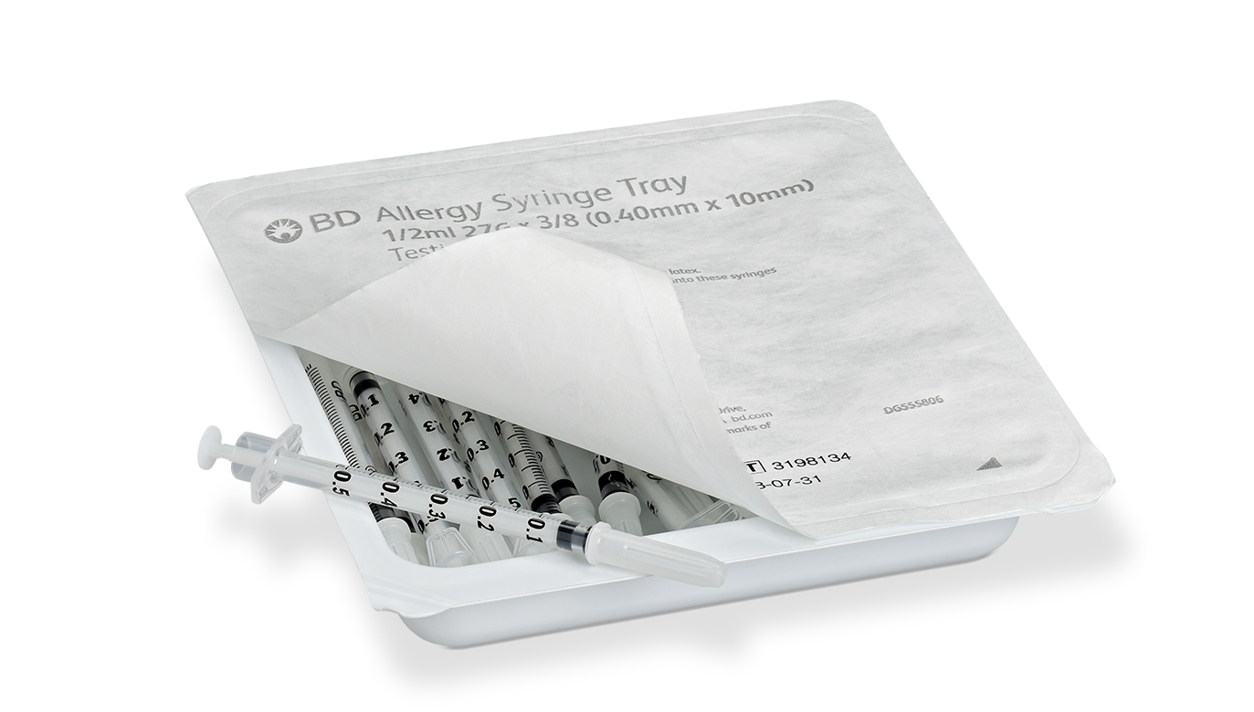 1/2 mL BD® Allergy Syringe with Permanently Attached 27 G x 3/8 in ...