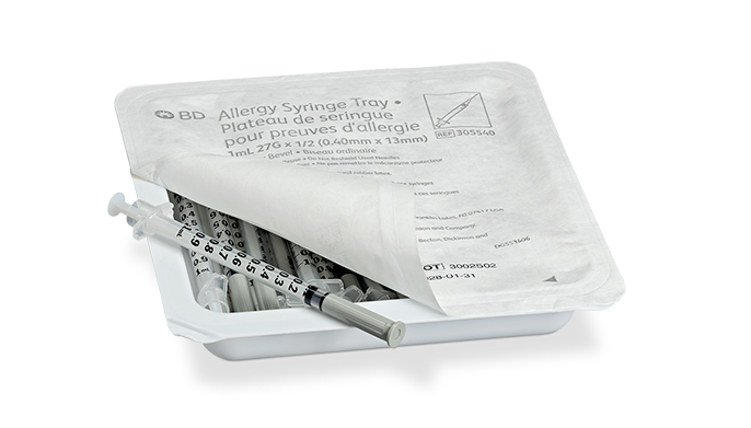 1 mL BD® Allergy Syringe with Permanently Attached 27 G x 1/2 in ...