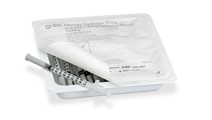 1 mL BD® Allergy Syringe with Permanently Attached 27 G x 3/8 in ...