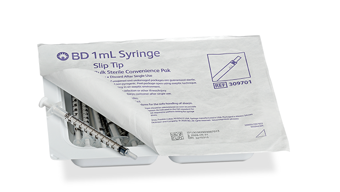 1 mL BD® Luer Slip Tip Syringe Pharmacy Convenience Pak - 309701 | BD