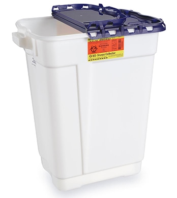 BD® Pharmaceutical Sharps Container, 17 gal, hinge top with gasket ...
