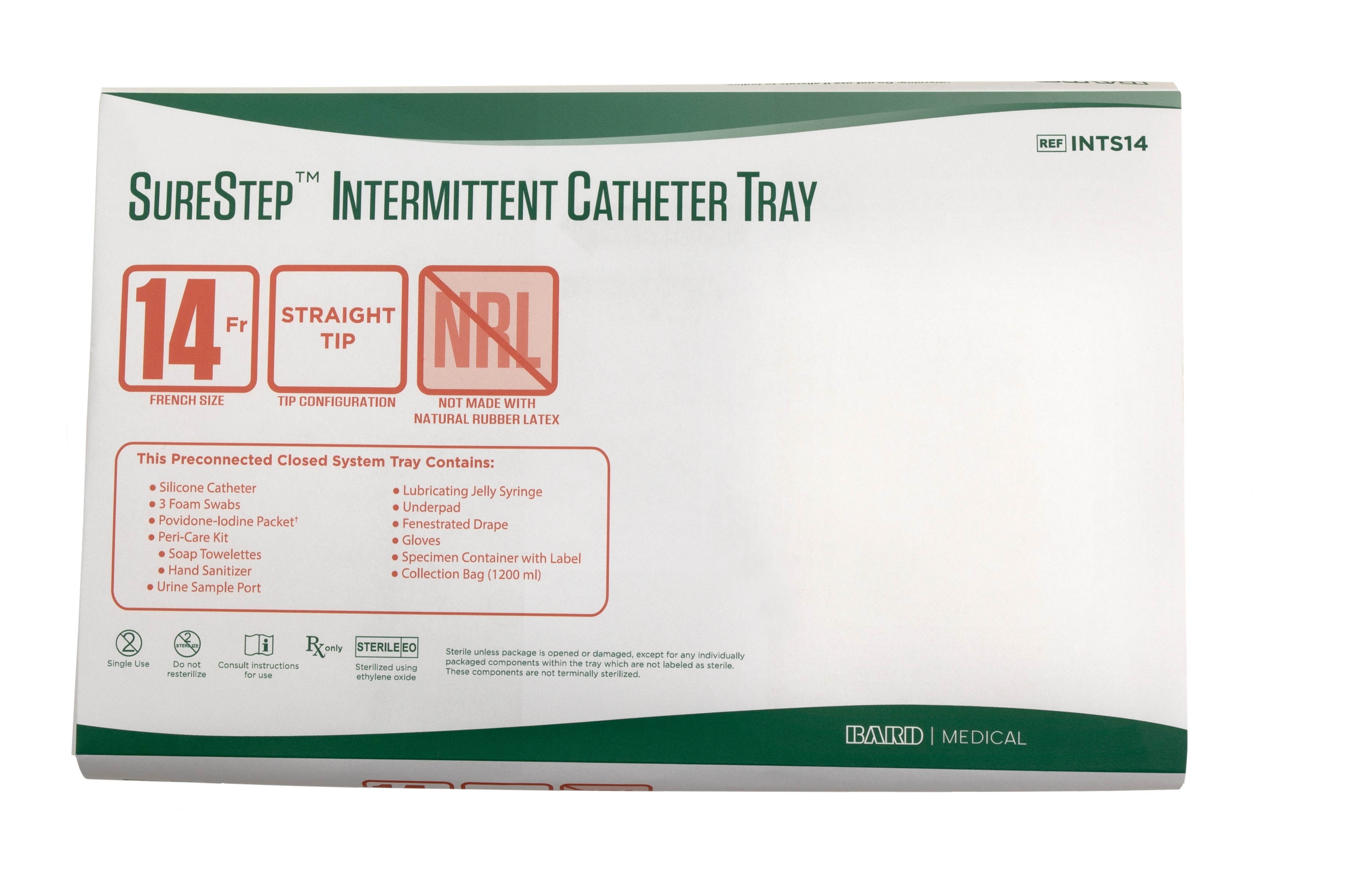 SureStep™ Intermittent Catheter Tray, Red Rubber (15F) - INTL15 | BD
