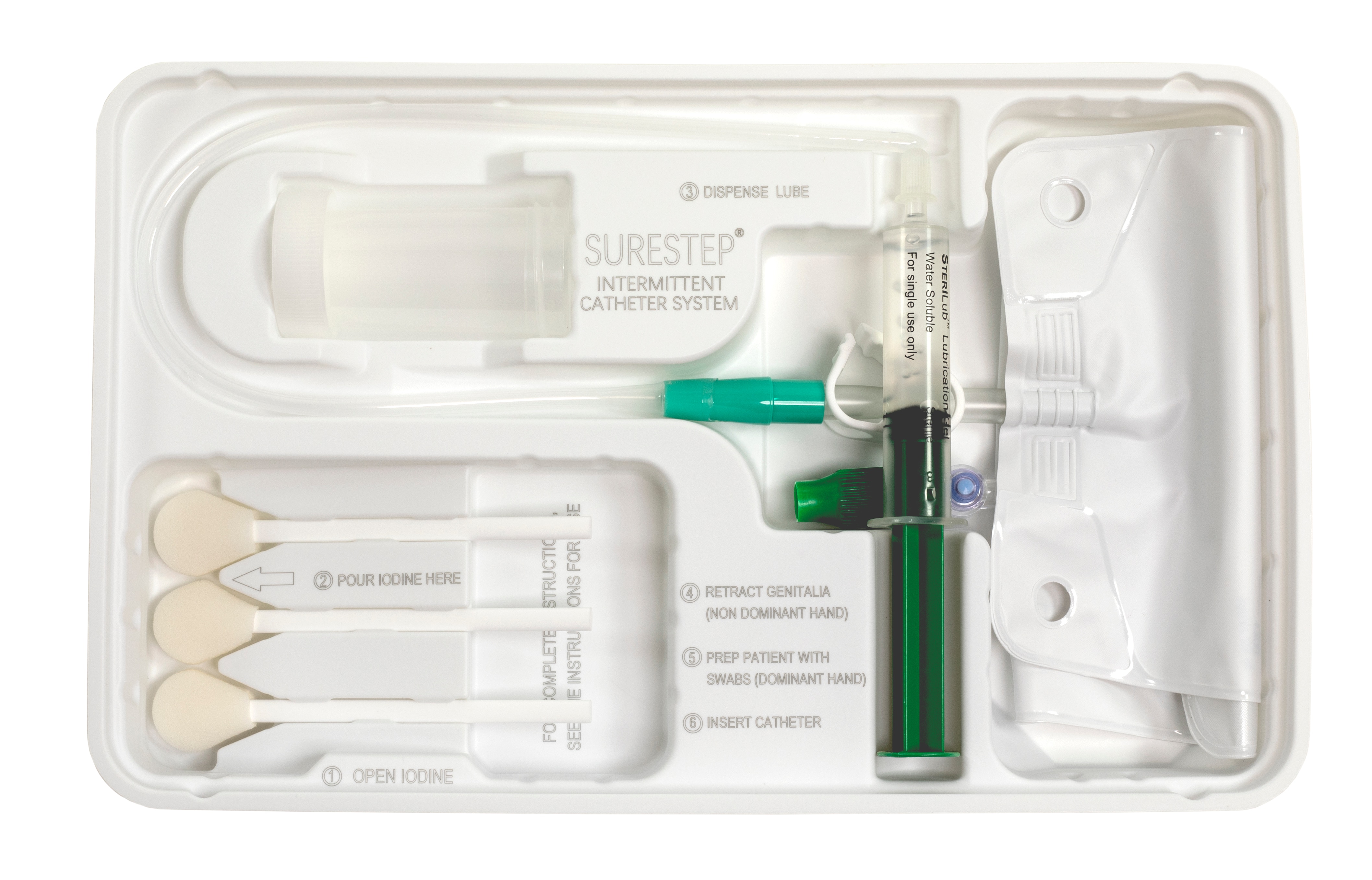 SureStep™ Intermittent Catheter Tray, Silicone (14F) - INTS14 | BD