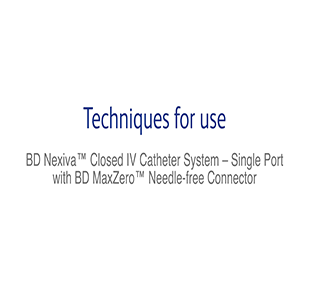 BD Nexiva™ Single Port Closed IV Catheter System with BD MaxZero ...